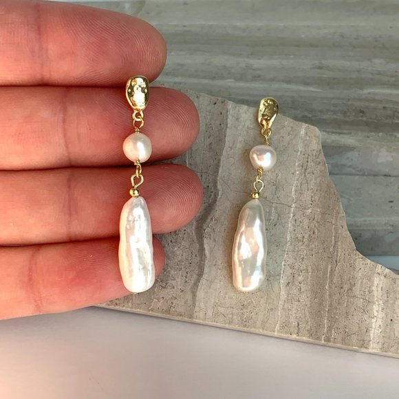 Anthropologie | Jewelry | New Anthropologie Shashi Dasha Long Pearl Earrings | Poshmark